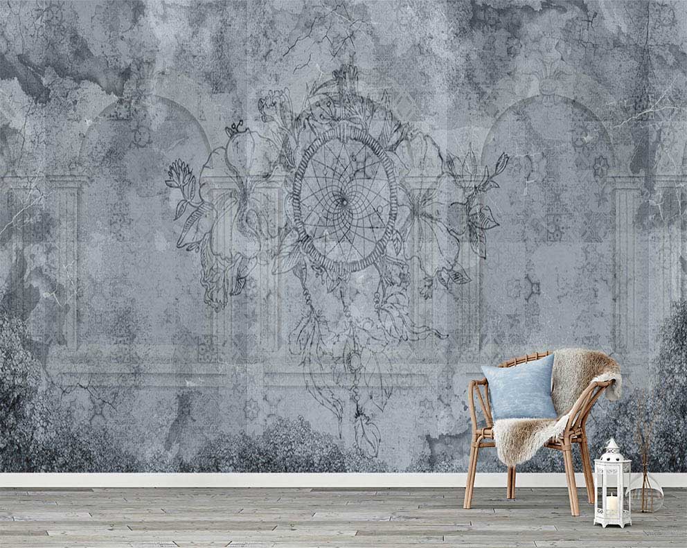 Gotik Stil Mimari Çizim Temalı Duvar Kağıdı - Poster Marketi