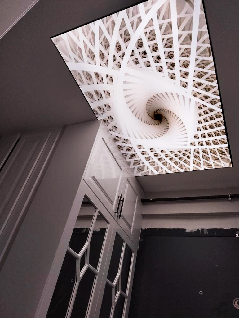 Dairesel Desenli Gergi Tavan | Fütüristik ve Modern Model - Poster Marketi